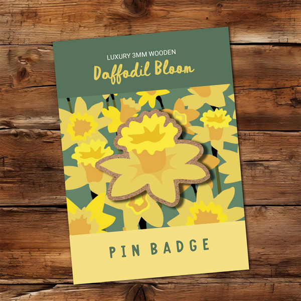 Daffodil Bloom Pin Badge By Max Rocks – Little Welsh Company