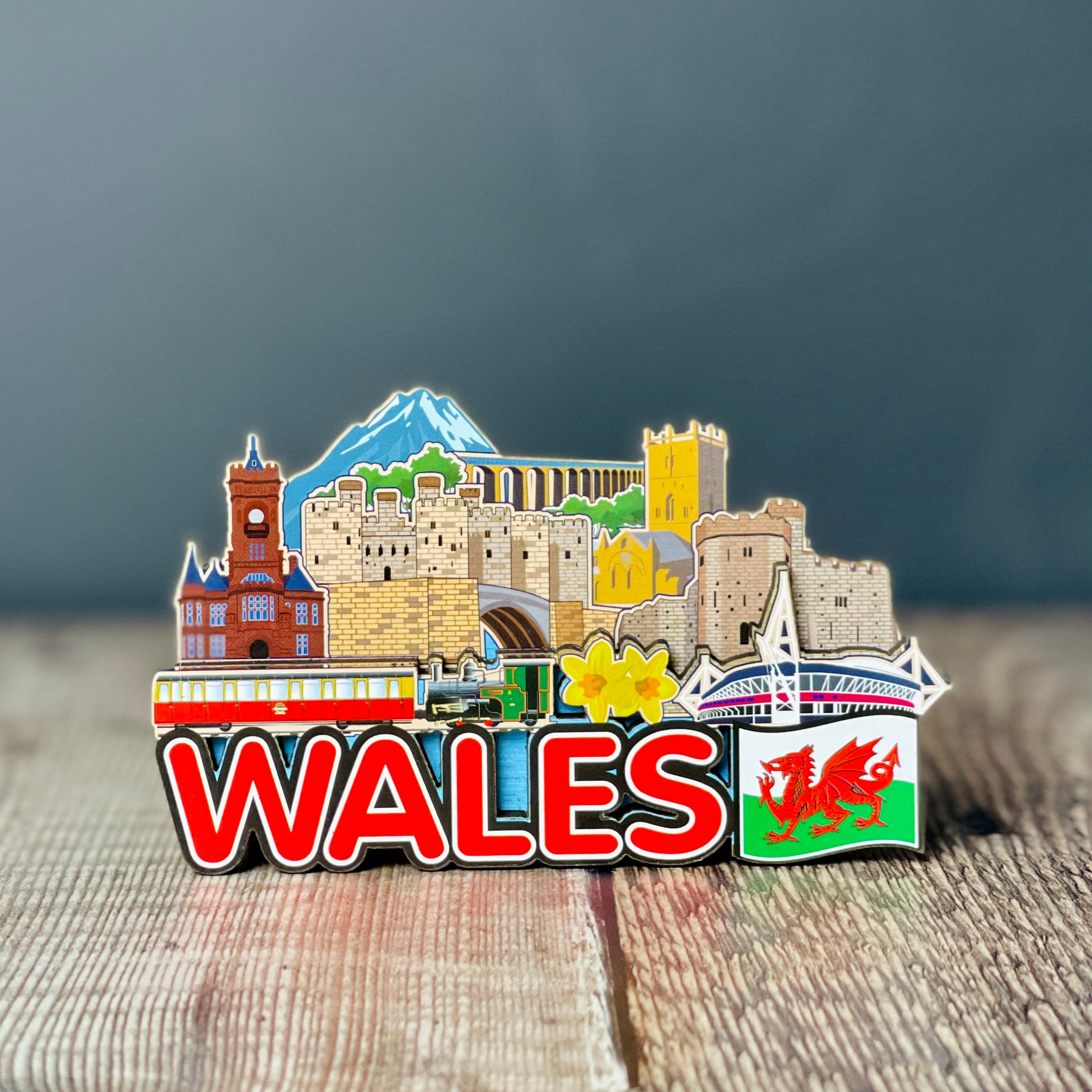 Wales Skyline Layered magnet – Little Welsh Company