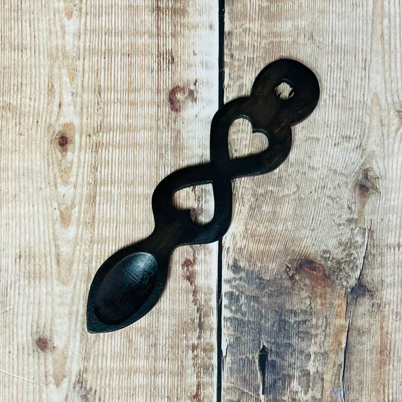 Small Heart Reflection Lovespoon - Dark Tone – Little Welsh Company