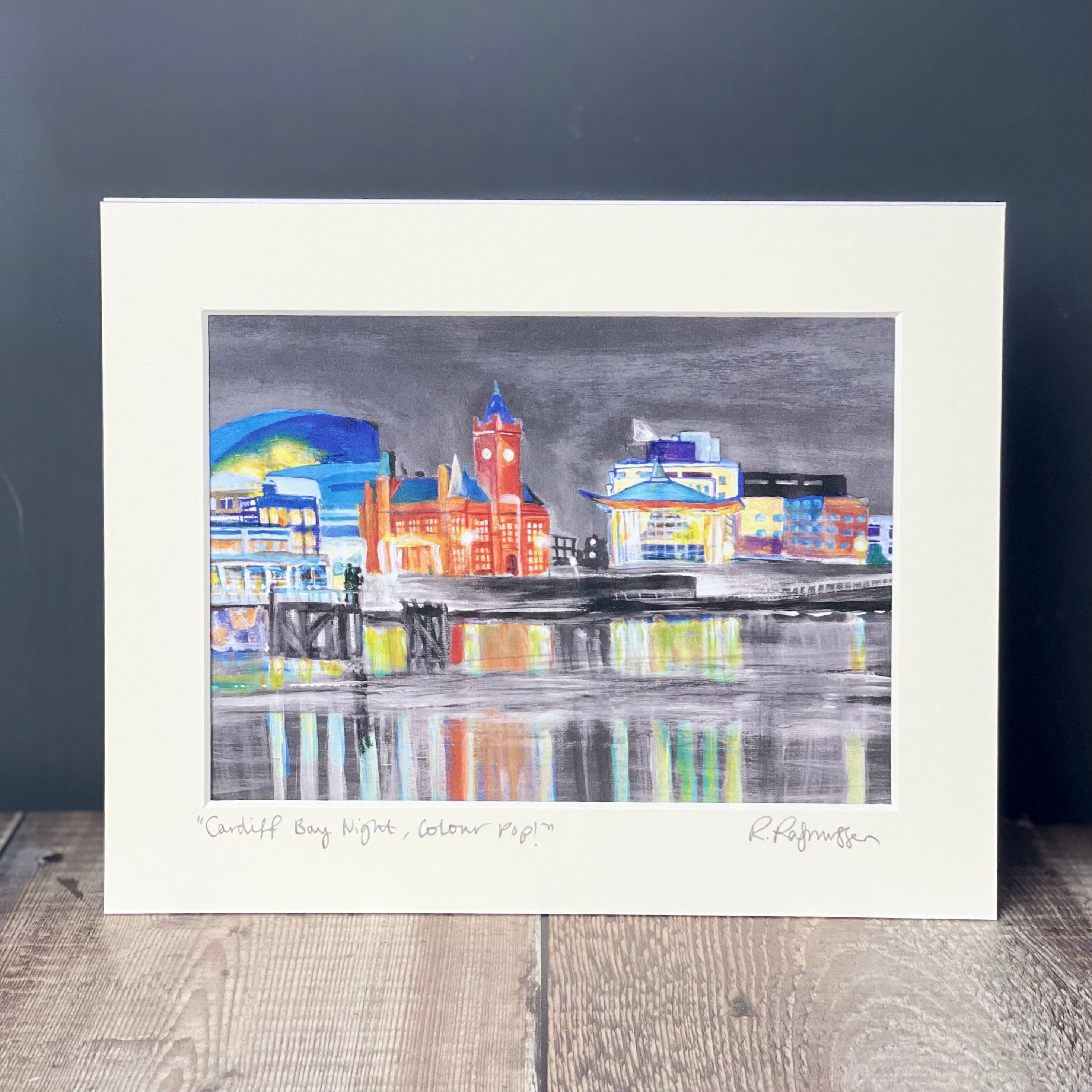 'Cardiff Bay Night' Pop Of Colour Welsh Art Print – Little Welsh Company