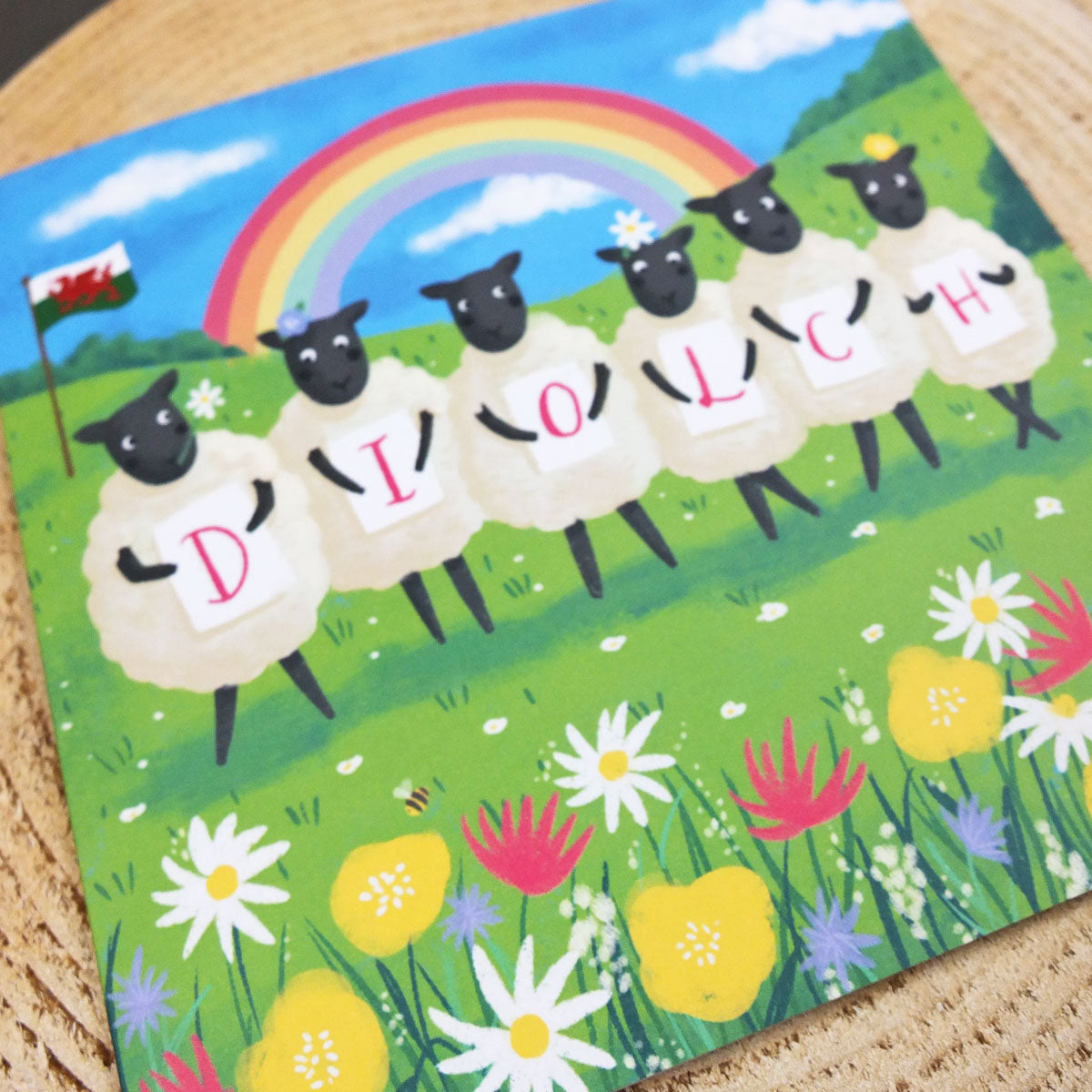 Diolch Sheep Greeting Card – Little Welsh Company