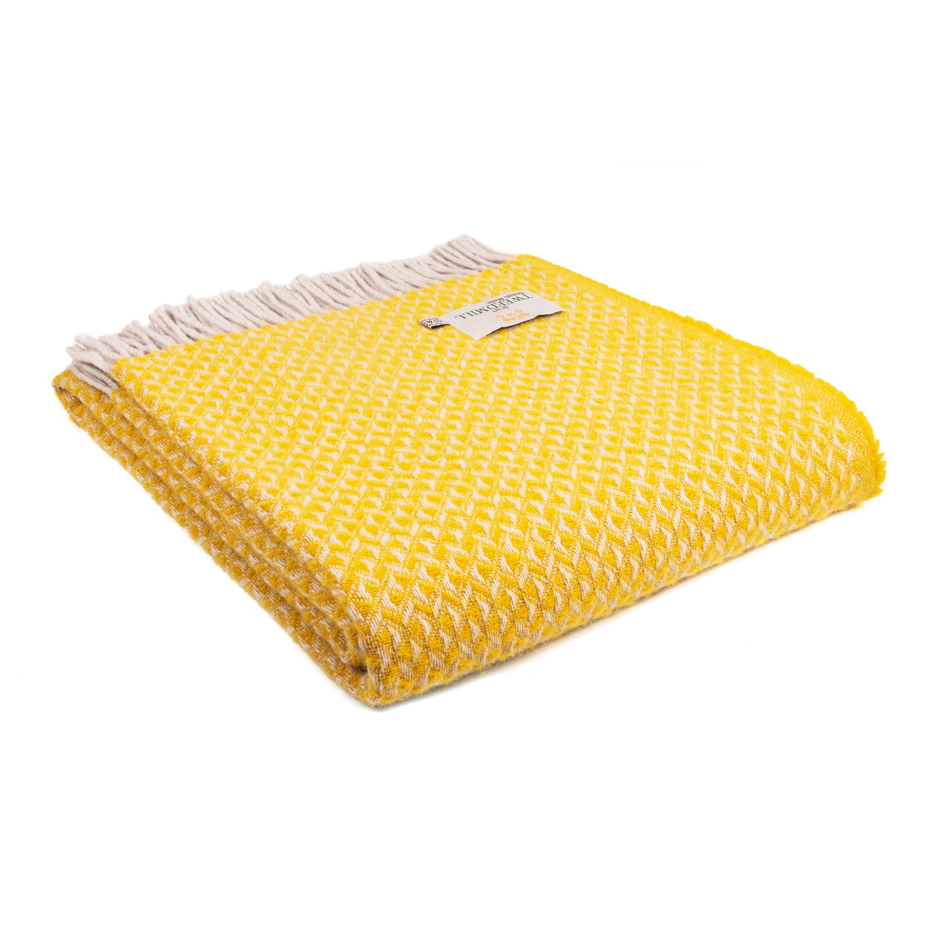Yellow Diamond Welsh Blanket by Tweedmill – Little Welsh Company
