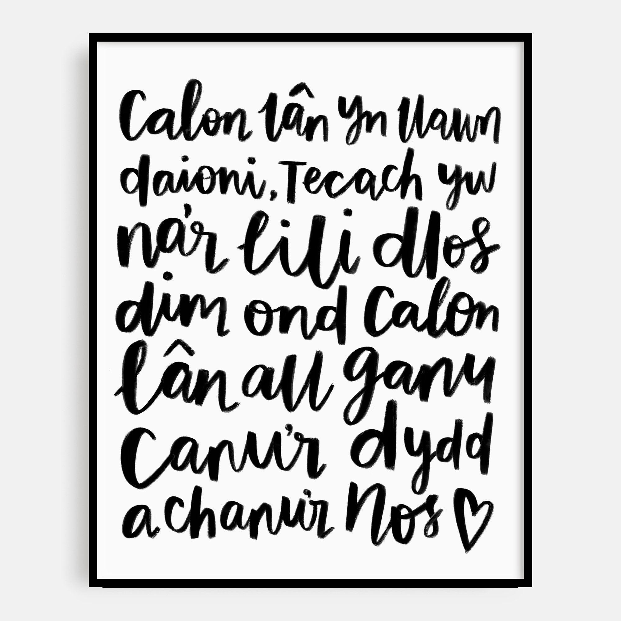 Calon Lan Lyrics Welsh Art Print 10 x 8 – Little Welsh Company