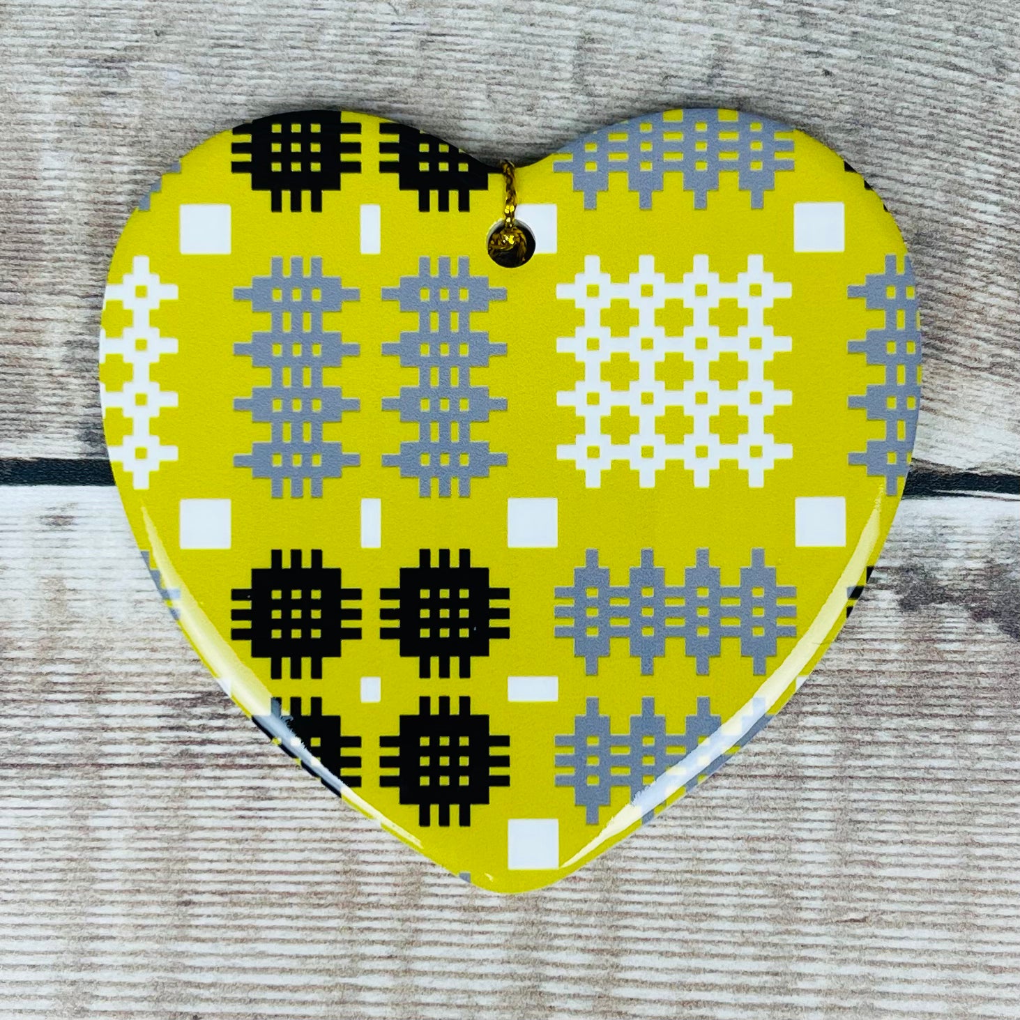 Mustard Welsh Tapestry Print Ceramic Heart – Little Welsh Company