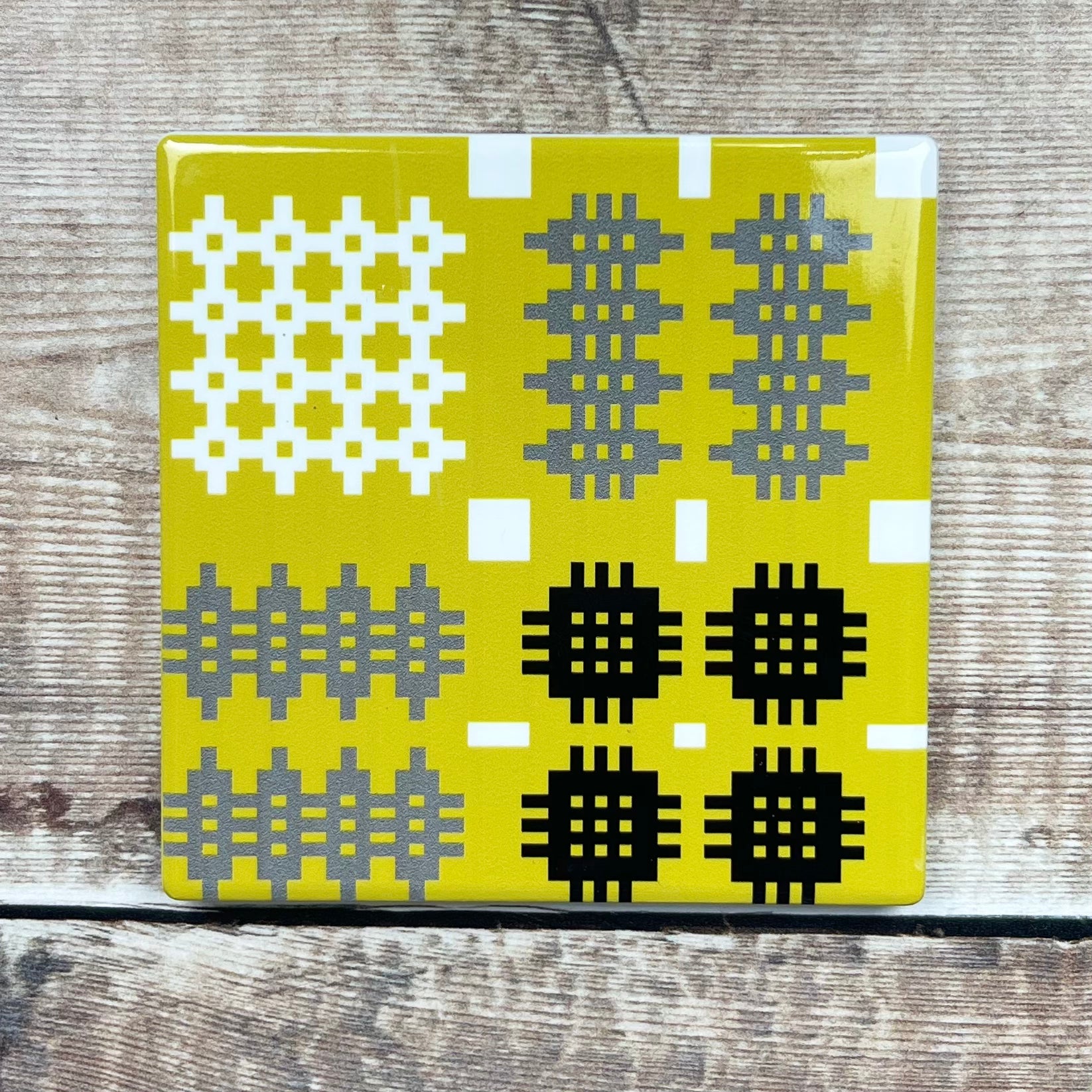 Ceramic Mustard Welsh Tapestry Print Coaster – Little Welsh Company