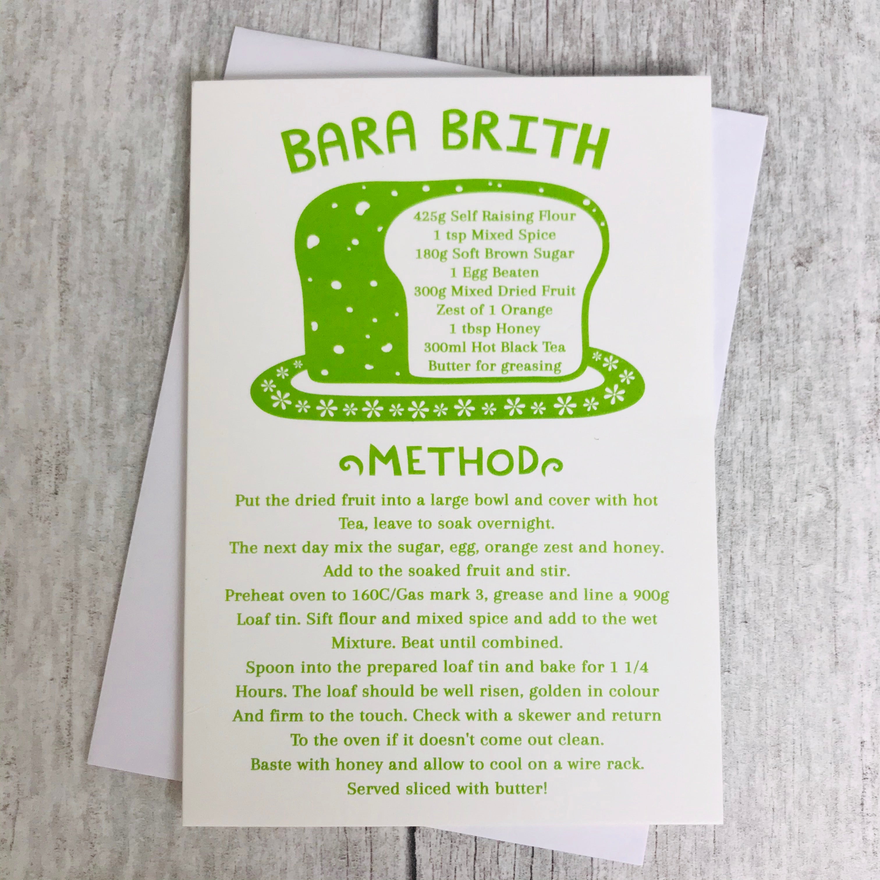 Green Bara Brith Card – Little Welsh Company